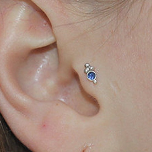 Silver Tragus Piercing Stud Tragus Earring 18g Cartilage - Etsy