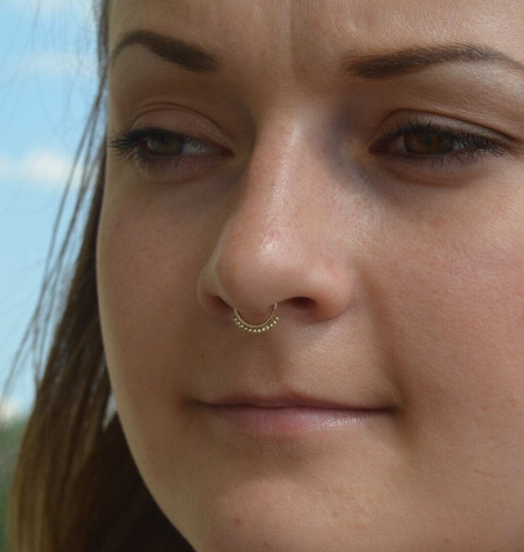 Gold Septum Ring 18g Septum Hoop Daith Piercing Nipple - Etsy