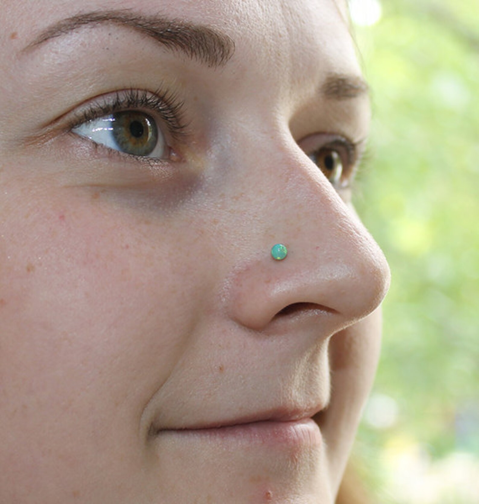 3mm Green Opal Nose Stud Silver Nose Ring 20 Gauge Cartilage - Etsy