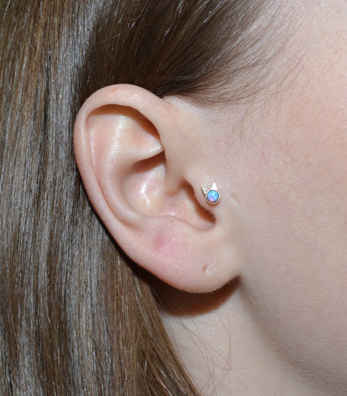 Opal Tragus Stud Tragus Piercing 16g Cartilage Earring | Etsy