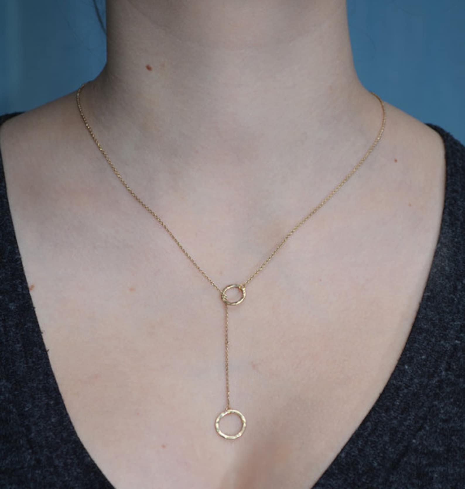Gold Lariat Necklace Gold Y Necklace Long Drop Necklace Y - Etsy