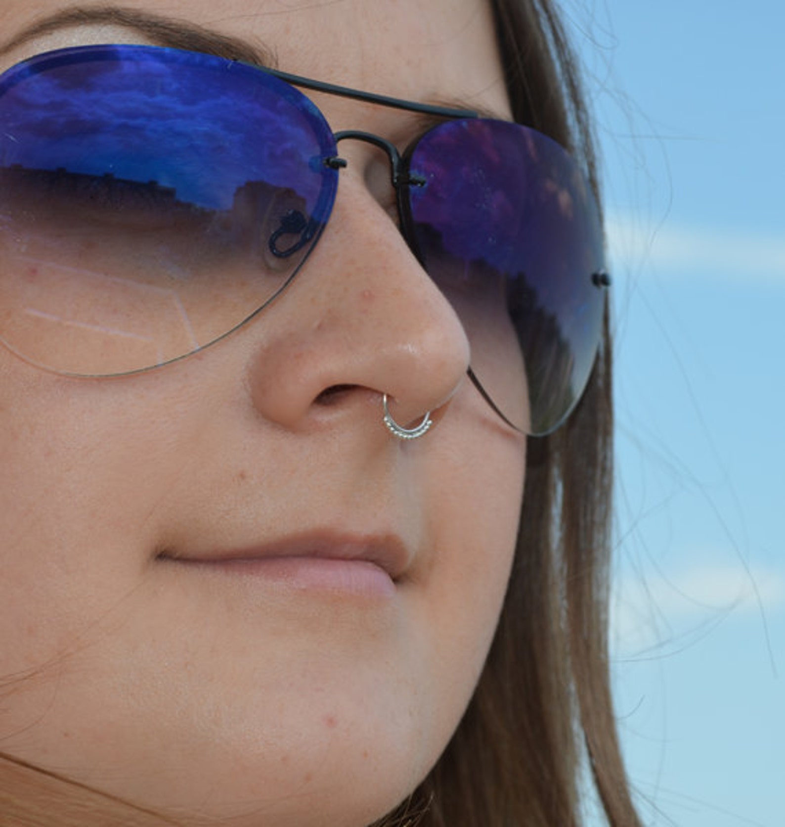 Small Silver Nose Ring Nose hoop 20 gauge Nose piercing | Etsy