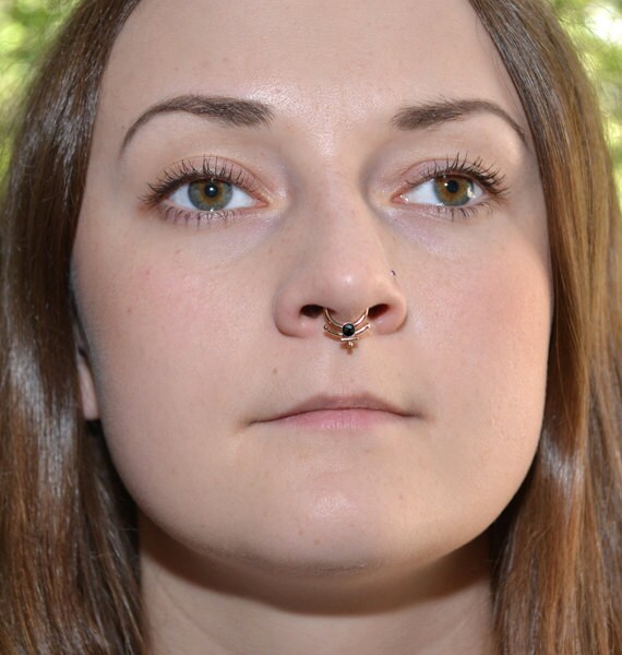Septum Gold Jewelry Gold Daith Piercing Septum Earring - Etsy