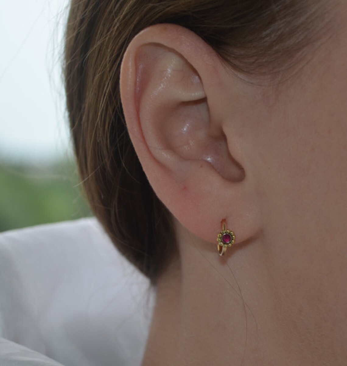 Gold Nose Ring 2mm Ruby Nose Ring Nose Hoop Nose Piercing - Etsy