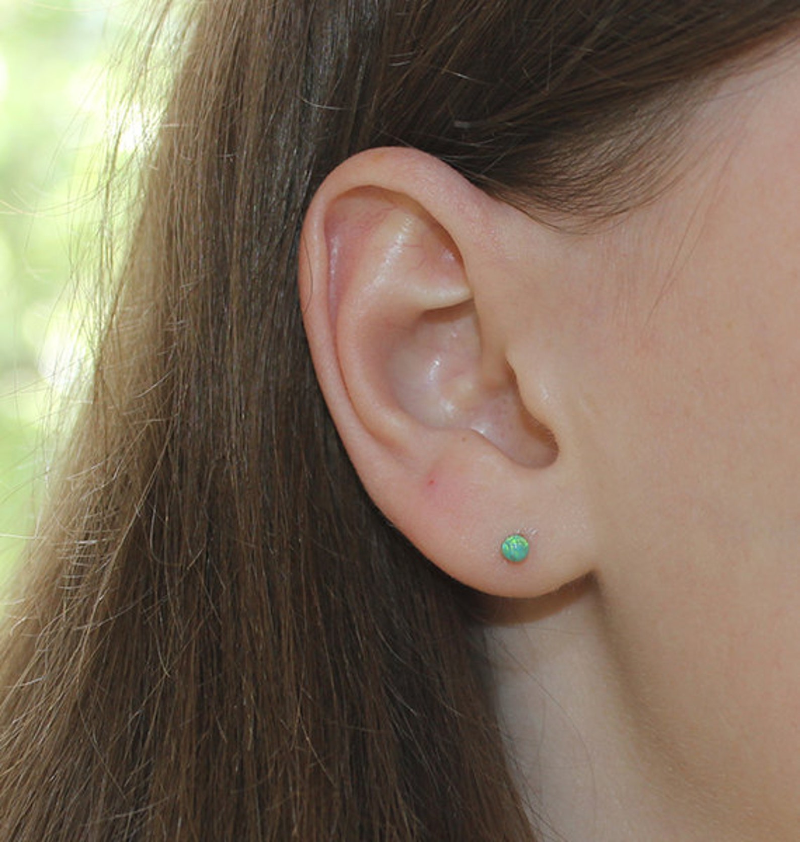 3mm Green Opal Nose Stud Silver Nose Ring 20 Gauge Cartilage - Etsy