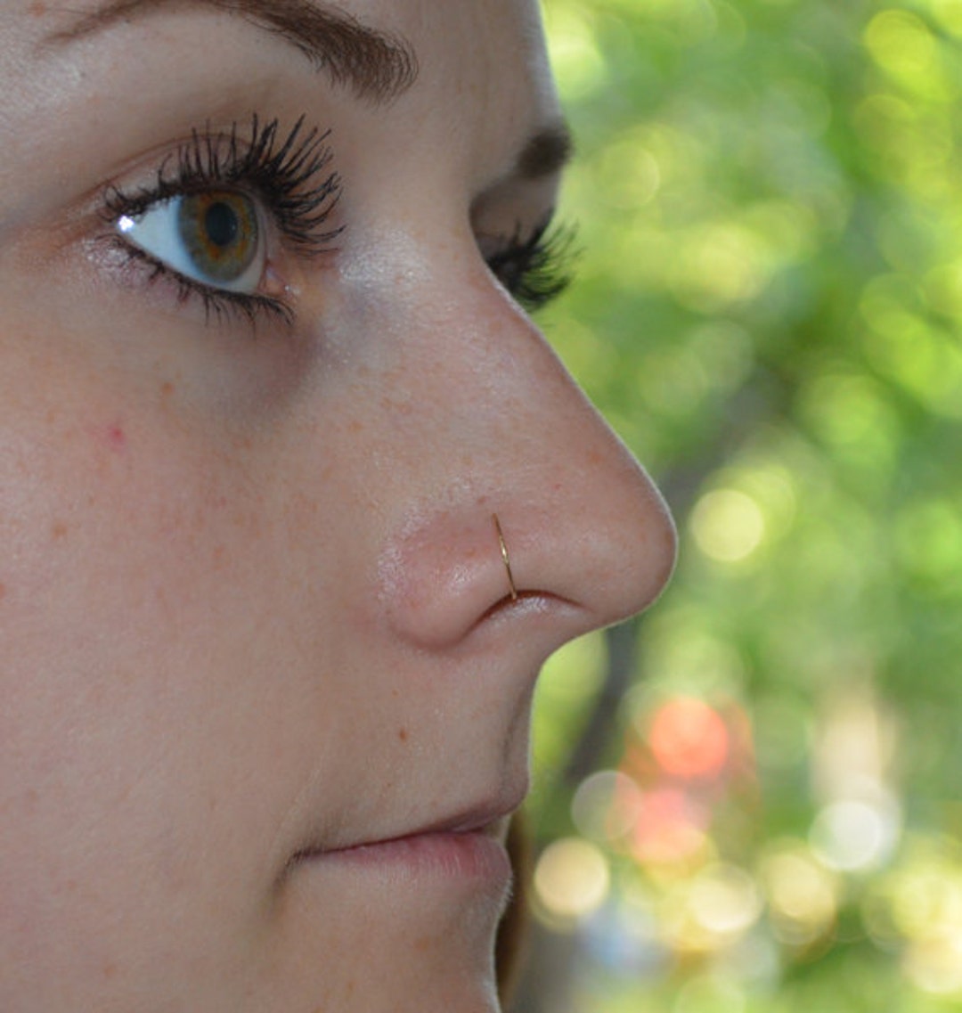 Solid Gold Nose Ring, Nose Piercing 24g, Helix Jewelry, Tragus Earring ...