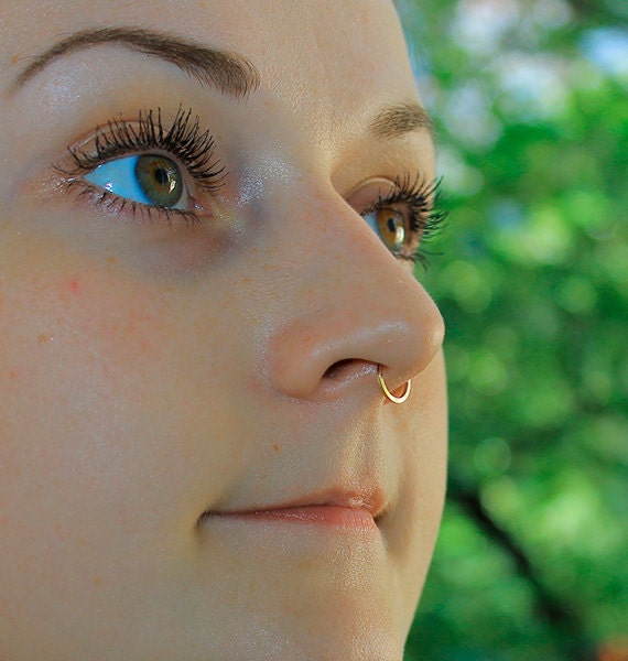 Small Gold Nose Ring Nose Hoop 20 Gauge Nose Piercing - Etsy