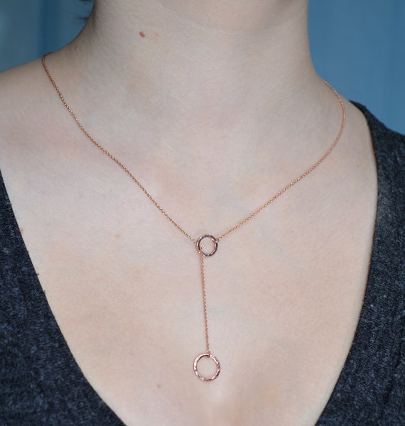 Gold Lariat Necklace Gold Y necklace Long drop necklace Y | Etsy