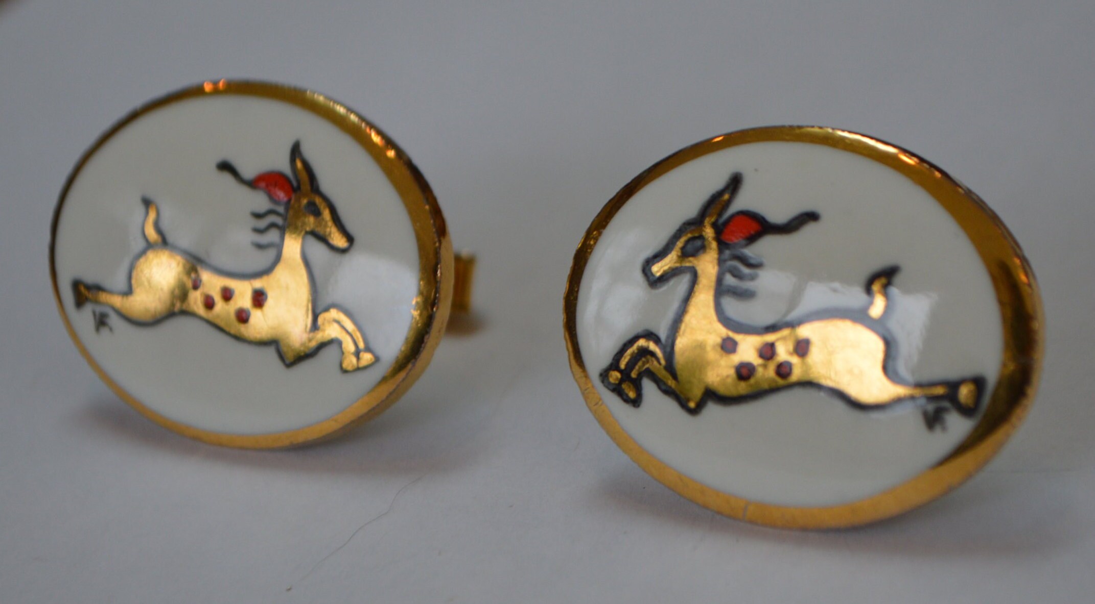 Victoria Flemming NY 1960's Porcelain Cuff Links - Etsy