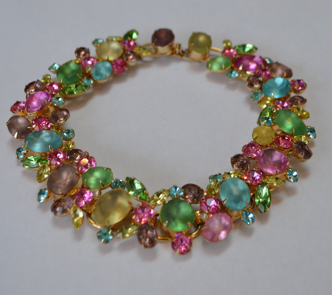 D&E Juliana Multi-colored Pastel Stone Necklace - Etsy
