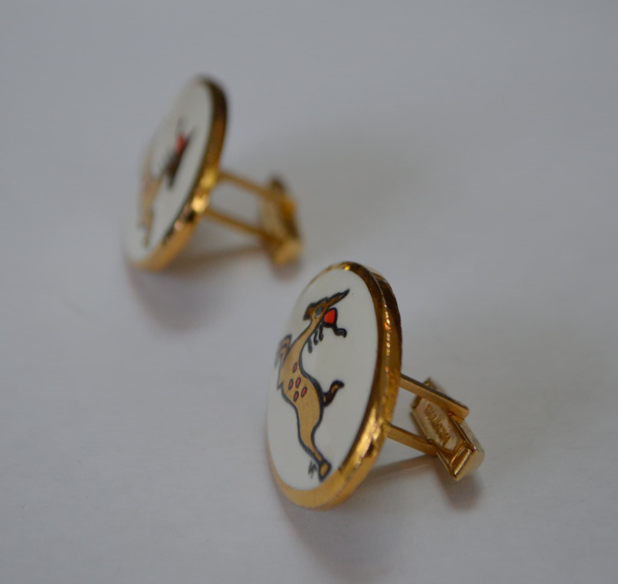 Victoria Flemming NY 1960's Porcelain Cuff Links - Etsy