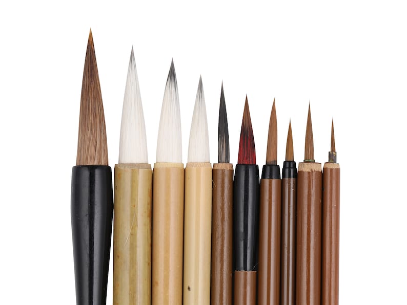 10 Pcs Chinese Calligraphy Brush Kanji Japanese Sumi Brushes - Etsy