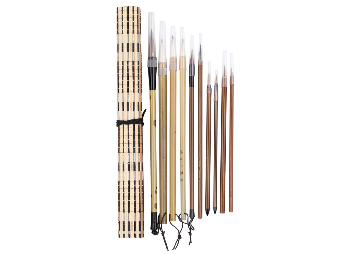 10 Pcs Chinese Calligraphy Brush, Kanji Japanese Sumi Brushes, Writing ...
