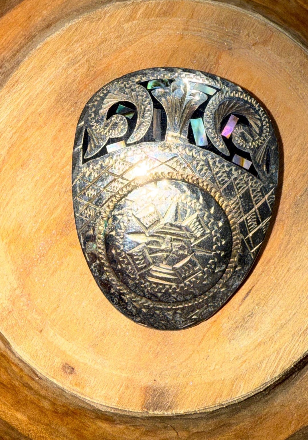 VTG Alpaca and Abalone Bolo Slide - Etsy