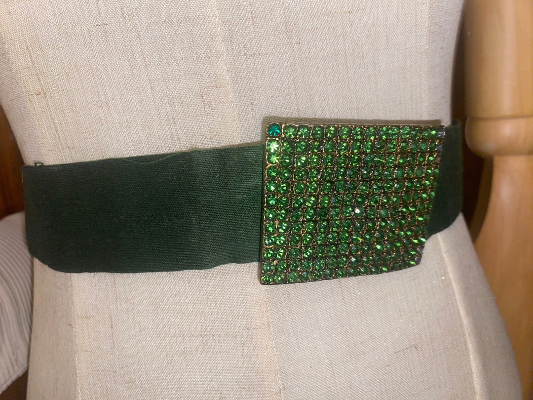VTG 1920's Emerald Green Rhinestone Belt / 35 Inches - Etsy