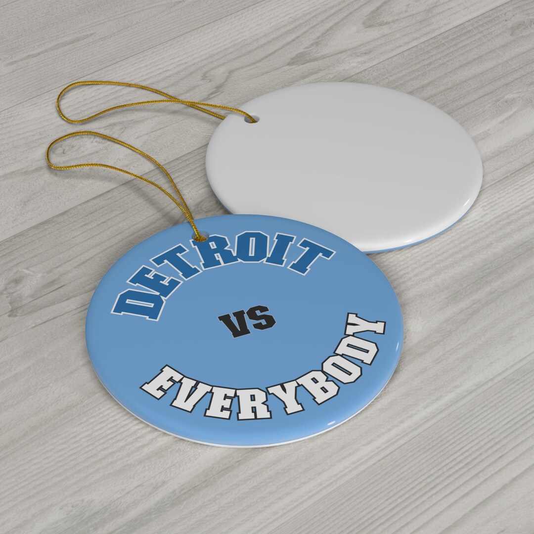 Detroit Lions Ornament, Detroit Vs Everybody, Ceramic Football Gift - Etsy