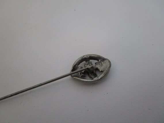Antique Victorian Silver & Enameled Fancy Stickpin - Gem