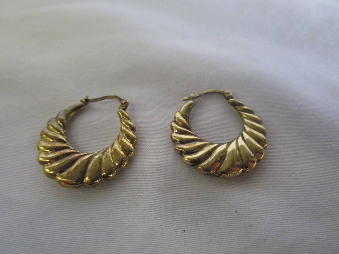 JORDAN MOM Snap Puffy Big Hoop Earrings Solid Sterling Silver 925 ...