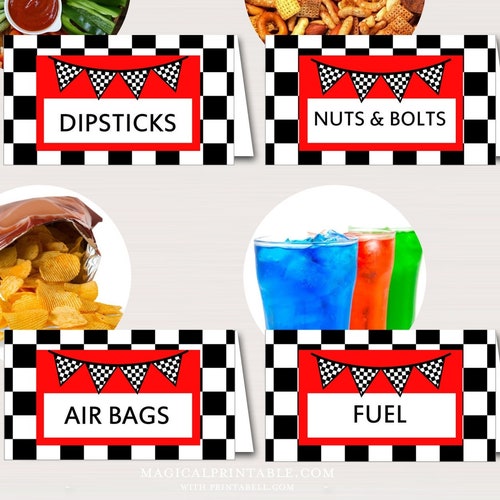 Race Car Food Labels Racing Birthday Party Party Supplies - Etsy