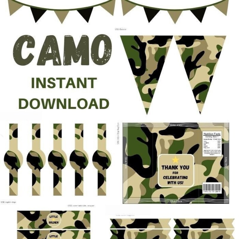 Camo Party - Etsy
