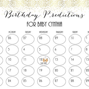 Baby Prediction Calendar, Baby Prediction Calendar, Baby Due Date ...