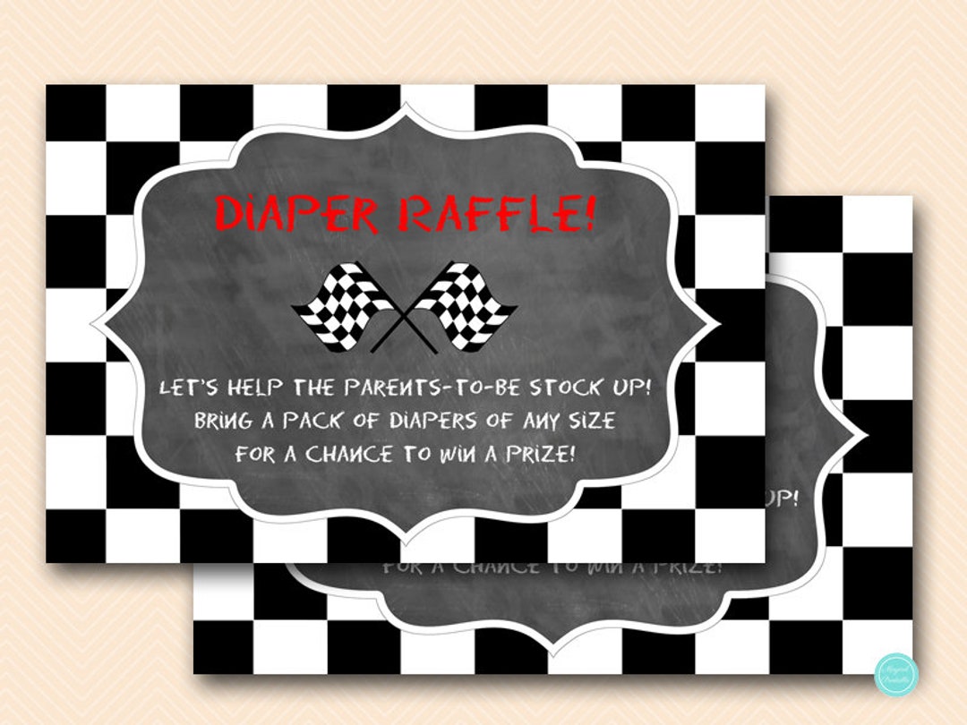 Chalk Racing Diaper Raffle Ticket, Diaper Raffle Sign, Diaper Raffle ...