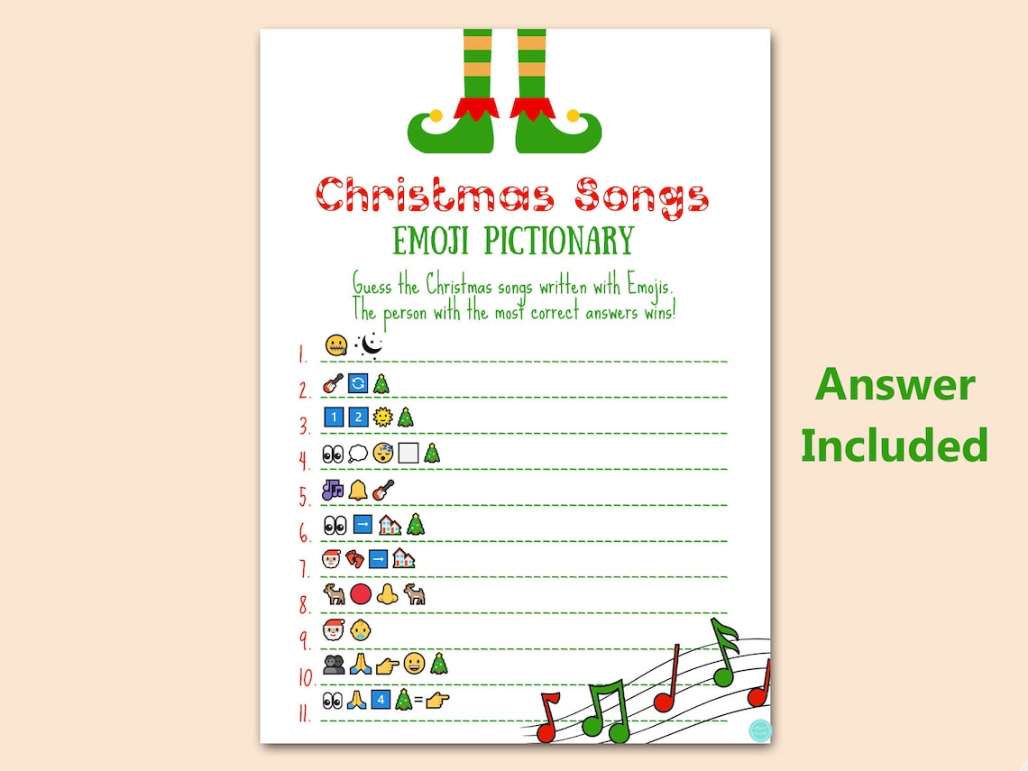 Christmas Song Game, Guess the Christmas Song, Christmas Family Game ...