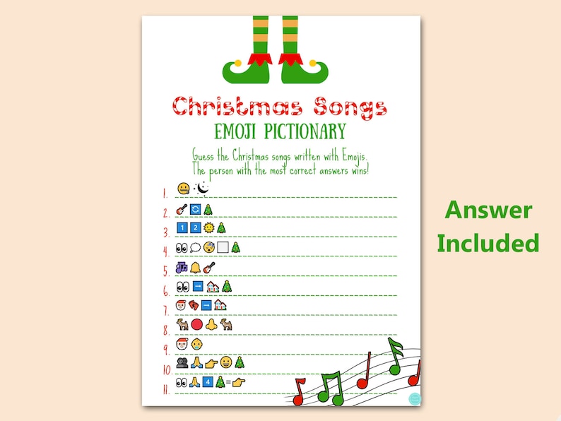 Christmas Song Game, Guess the Christmas Song, Christmas Family Game ...