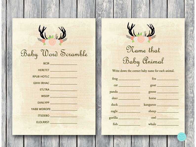 Oh Deer Baby Shower Games Printable Package, Baby Shower Games Download ...