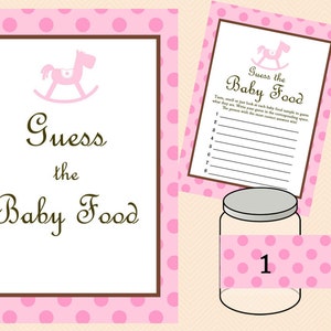 Baby Food Game, Baby Food Jar Labels, Baby Food Sign, Baby Shower Games ...