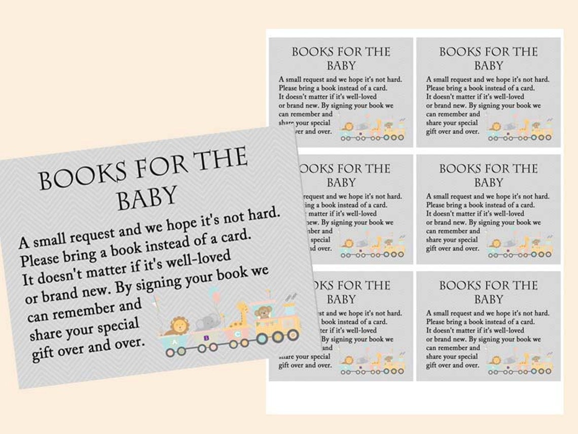 Bring a Book Insert Bring a Book Instead Bring a Book Baby - Etsy