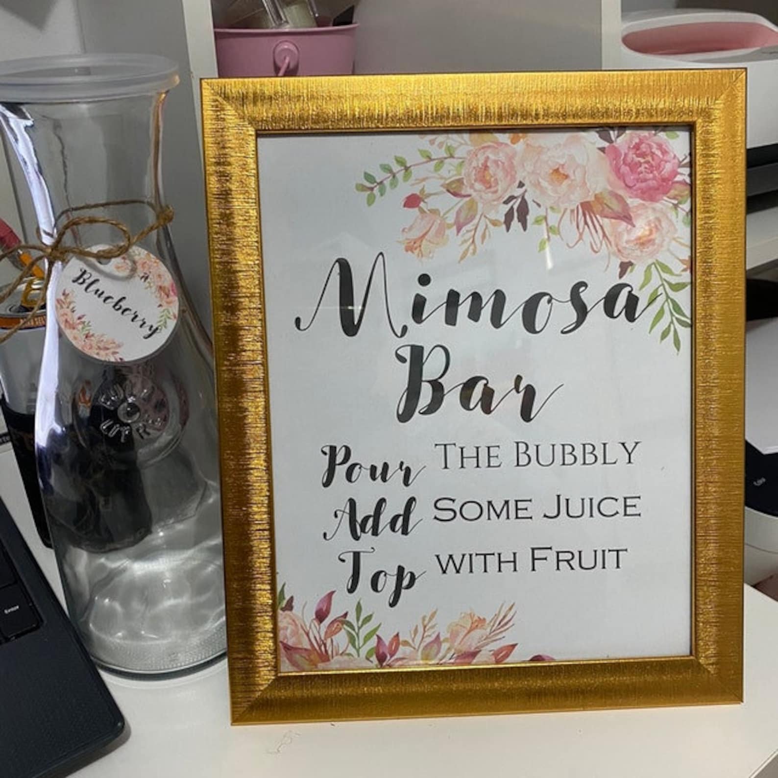 Boho Mimosa Bar Sign, Momosa Bar Printable, Bubbly Bar Sign, Mimosa ...