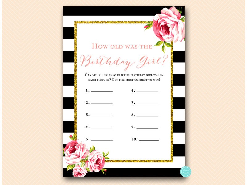 Black Stripes and Gold Birthday Games Who knows the Birthday | Etsy
