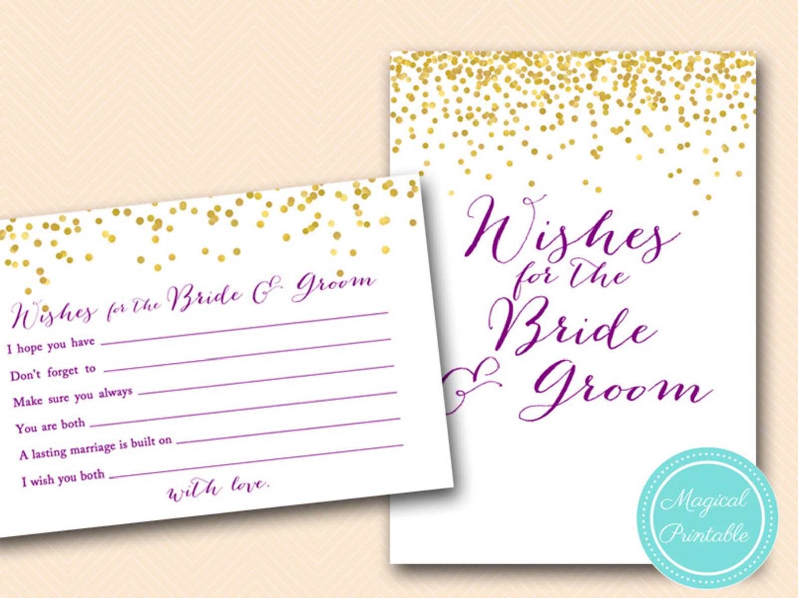Wishes for the Bride and Groom Card Sign Wishes Cards - Etsy