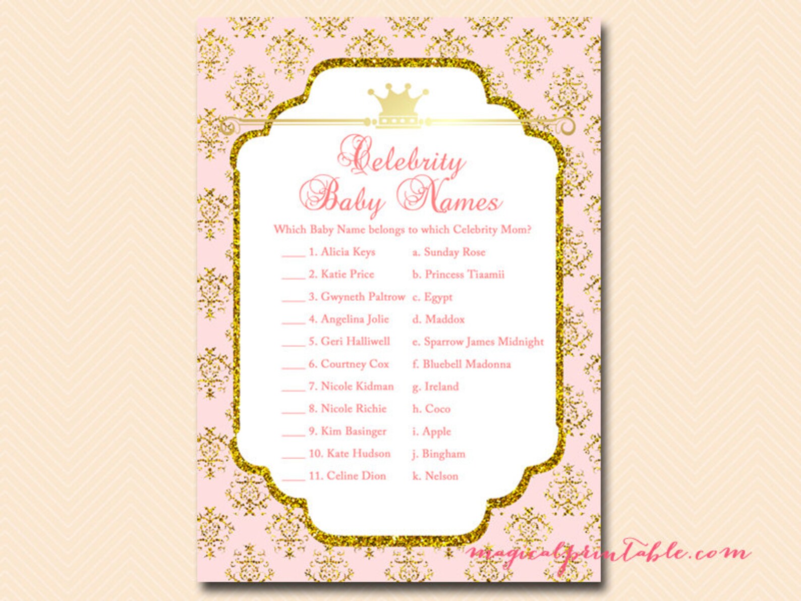 Instant Download, Princess Baby Shower Games Printable, Girl Baby ...
