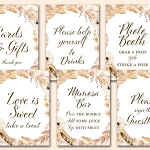 Boho Bridal Shower Table Signs, Bohemian Baby Shower Signs, Boho Baby ...