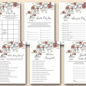 Spring Baby Shower Games, Instant Download, Spring Birdcage Baby Shower ...