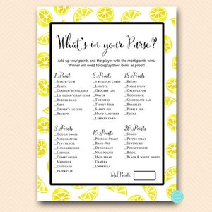 Lemon Summer Bridal Shower Game Printable, Lemonade, Citrus Bridal ...