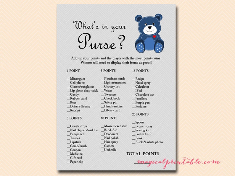 Teddy Bear Baby Shower Games Printables, Baby Shower Game Pack, Baby ...