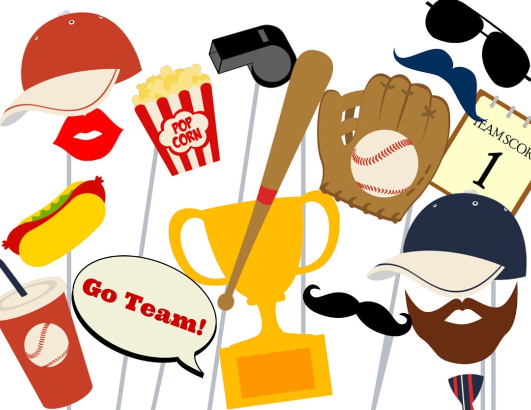 Print Yourself Baseball Photo Booth Party Props - Etsy