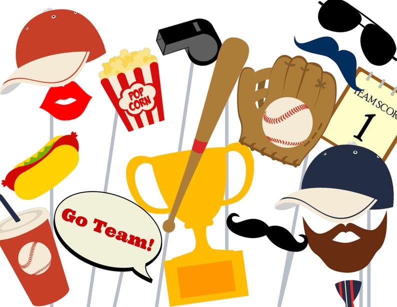 Print Yourself Baseball Photo Booth Party Props - Etsy