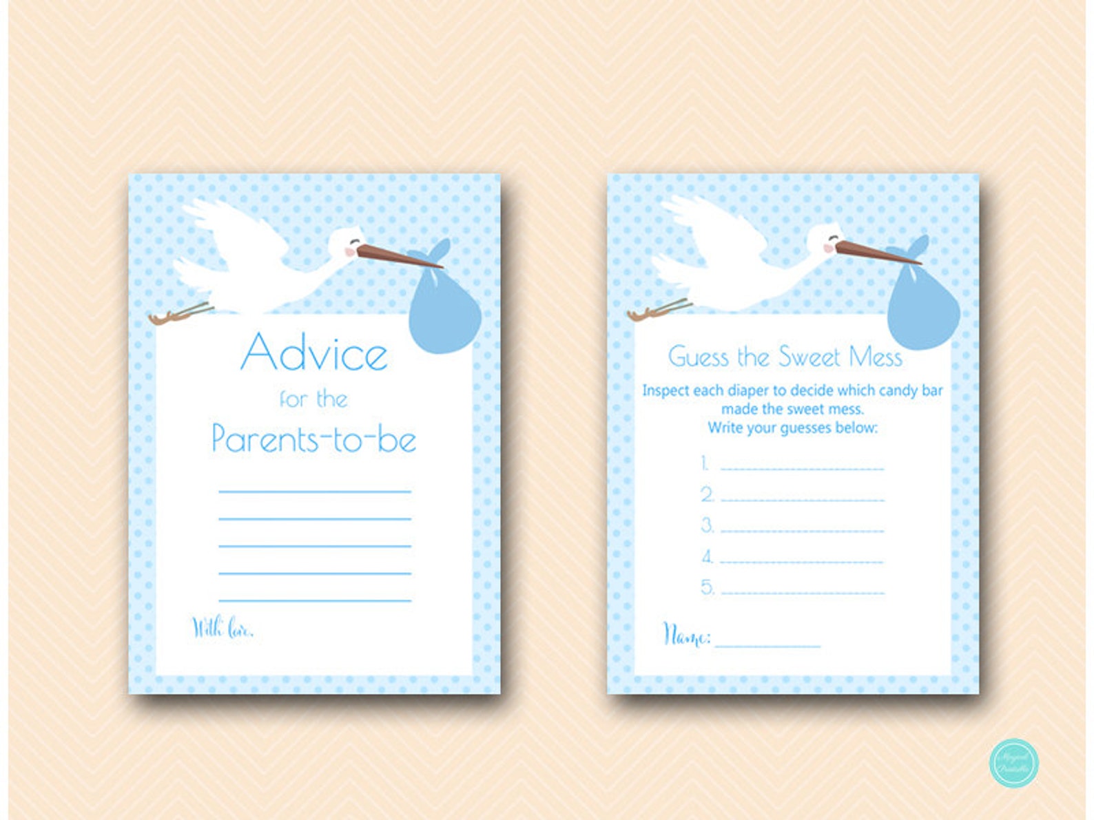 Blue Stork Baby Shower Game Pack, Stork Baby Shower Game Printables ...