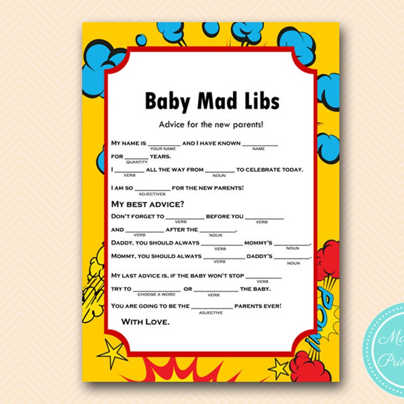 Baby Mad Libs - Etsy