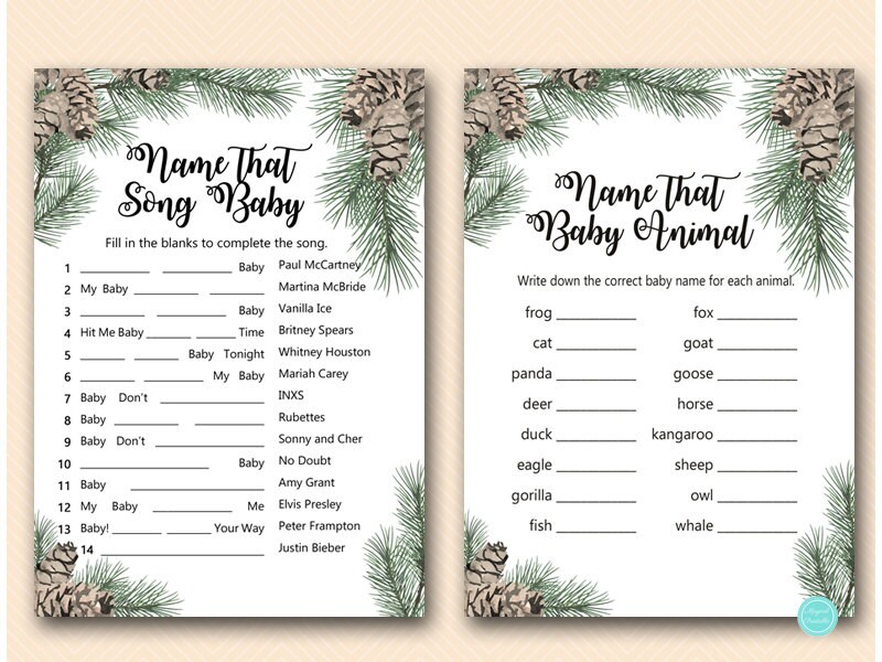 Winter Baby Shower Games Package Instant Download Baby | Etsy