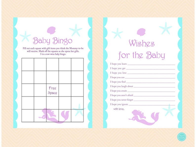 Instant Download, Mermaid Baby Shower Games, Beach Baby Shower ...