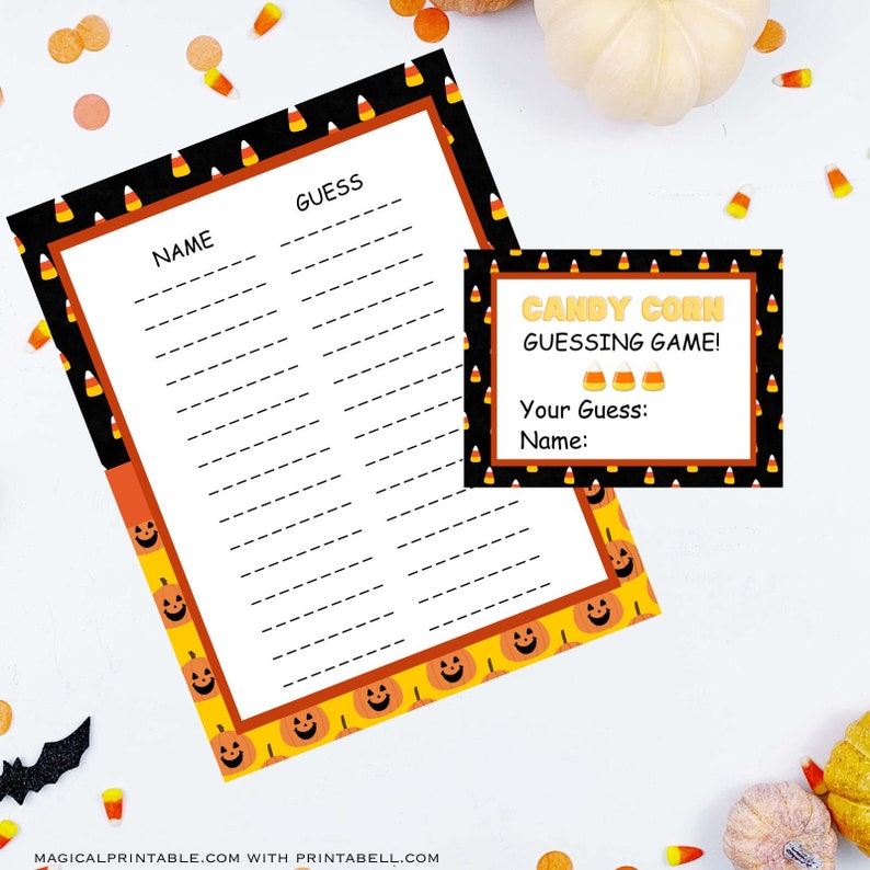 Candy Corn Guessing Game, Halloween Candy Corn Game, Halloween Party ...