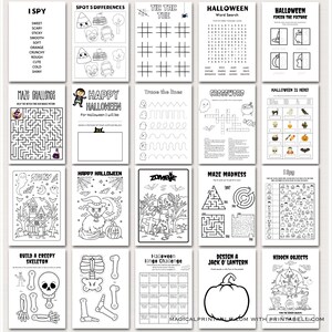 Halloween Coloring and Activities Book Pages, Kids Halloween Activity ...