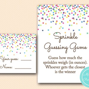 Candy Sprinkle Guessing Game, Guess Much Sprinkle Weighs Game, Baby ...