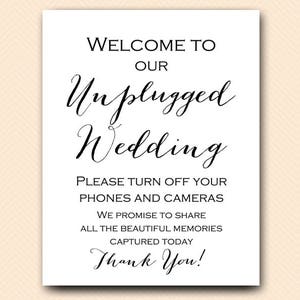 Unplugged Wedding Sign, Wedding Sign, Date Jar Signage, Instant ...