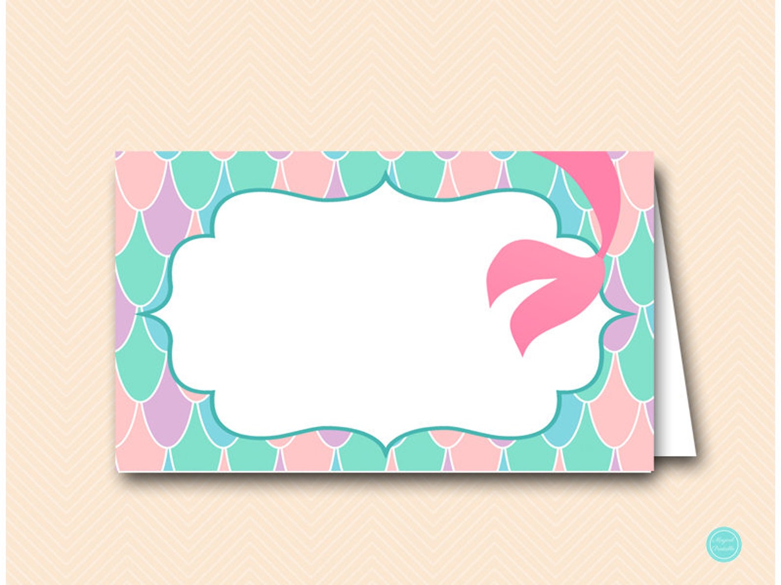 Pink and Purple Mermaid Food Label Food Tent Labels Food - Etsy